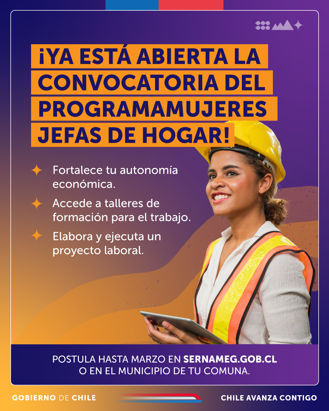 Andes on line | Abiertas las postulaciones al Programa Mujeres Jefas de Hogar del SernamEG en ...